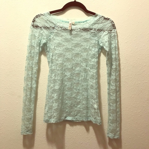Mudd | Tops | Mudd Sexy Light Blue Lace Top | Poshmark